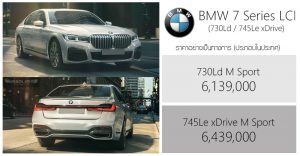 ราคาอย่างเป็นทางการ BMW 730Ld / 745Le xDrive M Sport : 6,139,000 ...
