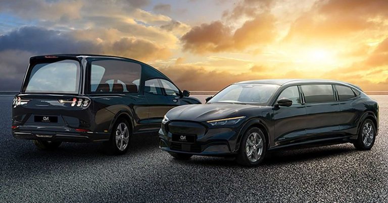 Ford Mustang Mach-E ตัวถัง Limousine และ Hearse ขนโลง โดยสำนัก Coleman ...