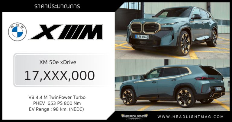 ราคาประมาณการ BMW XM 50e xDrive : 17,XXX,000 บาท | เบนซิน V8 4.4L M ...