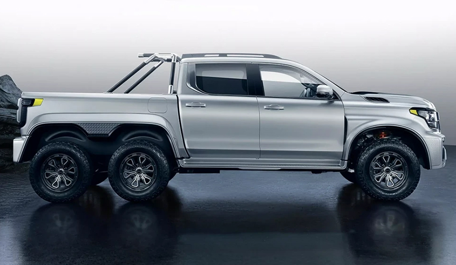GWM Bonkers Cannon CyberP!ckup 6x6 ต้นแบบกระบะ 6 ล้อ ขุมพลังเบนซิน V6 3.0 Twin-turbo PHEV 510 ...
