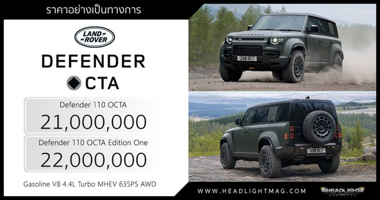 ราคาอย่างเป็นทางการ Land Rover Defender OCTA : เริ่มต้น 21,000,000 ...